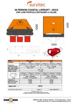 Survitec Zodiac USCG Approved Coastal Liferaft in Low Profile Container