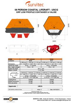 Survitec Zodiac USCG Approved Coastal Liferaft in Low Profile Container
